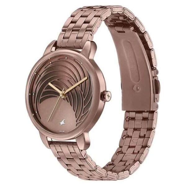 Fastrack Stunners Quartz Analog Brown Dial Stainless Steel Strap Watch ...