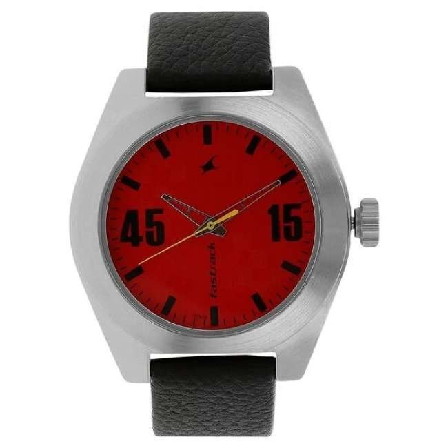 Fastrack Checkmate Men Red Dial Quartz Watch -3110SL02 | TGTLuxe