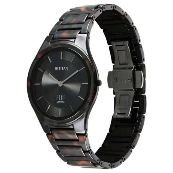 Titan Ceramic Camo Quartz Analog Green Dial Ceramic Strap Watch For Men ...